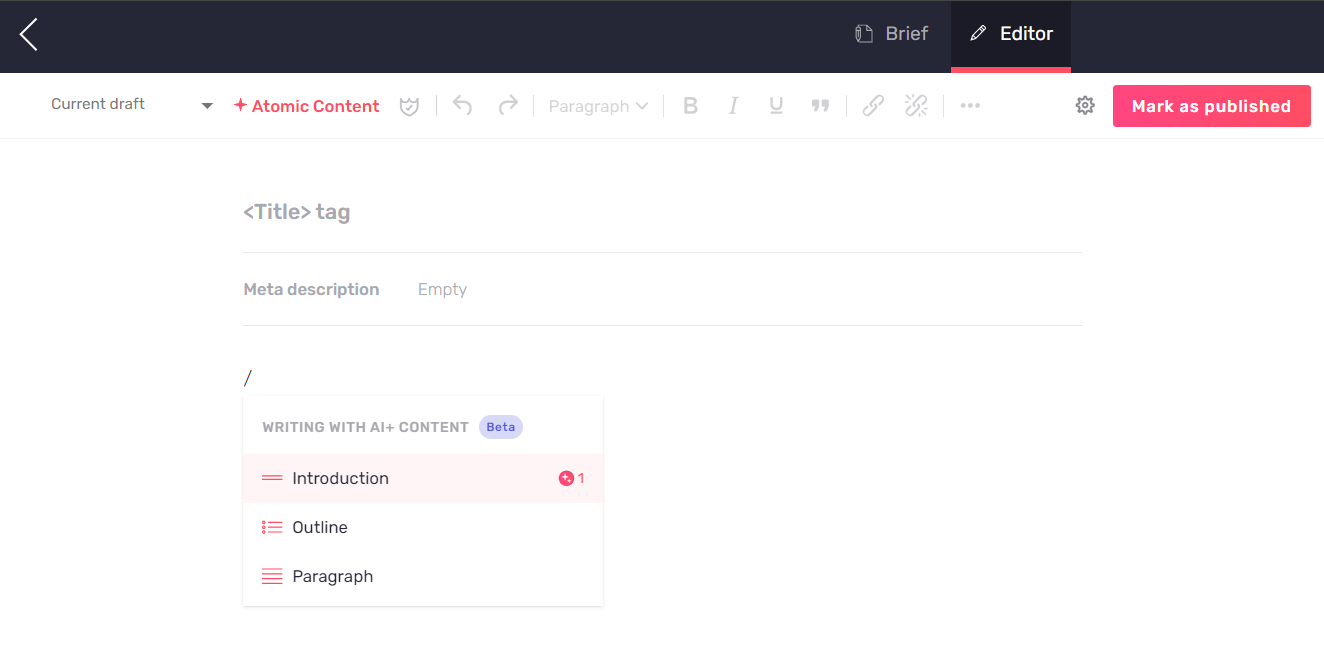 How to use SEMJI's AI + Content and Atomic Content to create your content?